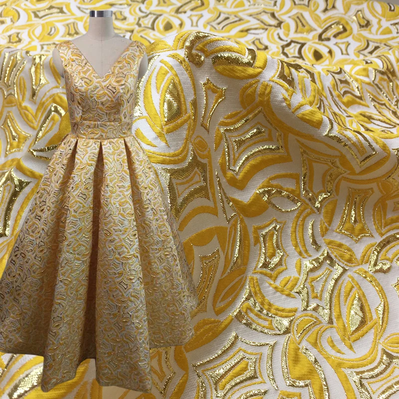 Gold-Silk-Yarn-Dyed-Jacquard-Fabric-Gold-Luxury-Dark-Grain-Spring ...