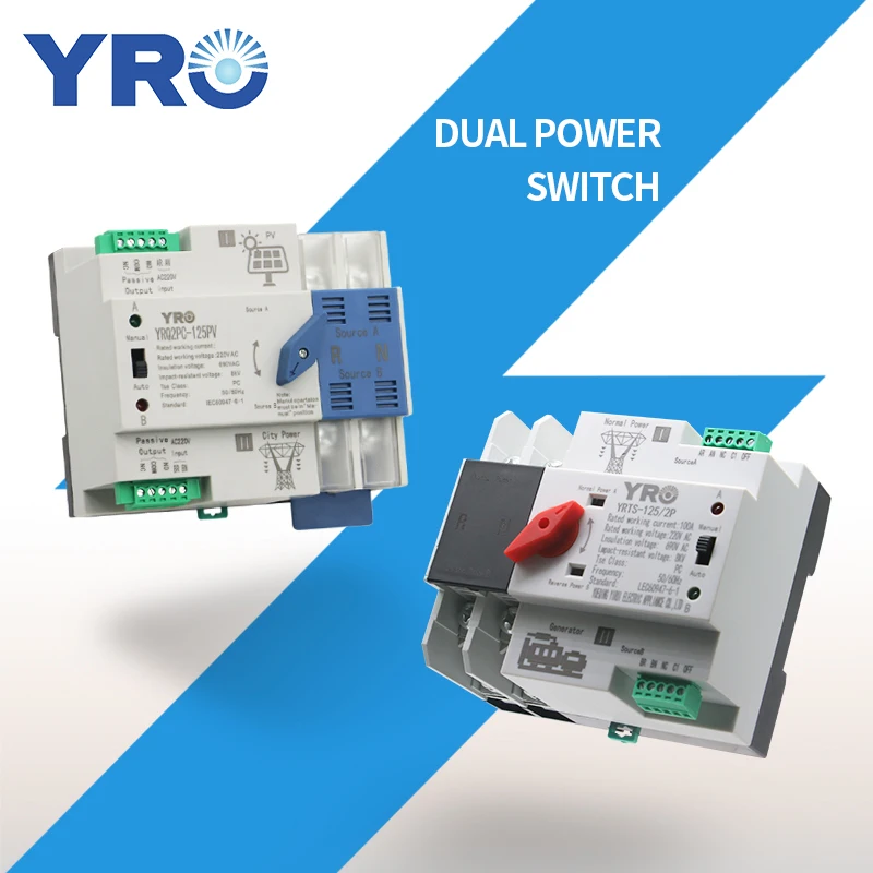 Din Rail 2P Mini ATS Dual Power Automatic Transfer Switch Electrical ...