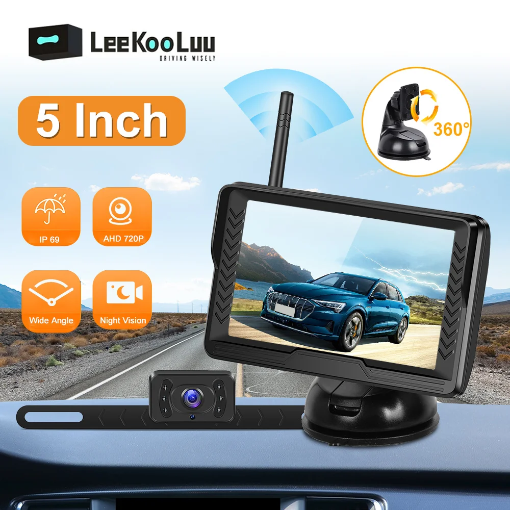 LeeKooLuu-5-inch-IPS-Rearview-Monitor-Wireless-Car-Rear-View-Camera ...
