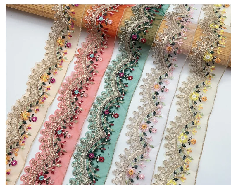 10 Yards 7cm wide Sequins Embroidery Lace Trim - AliExpress 15