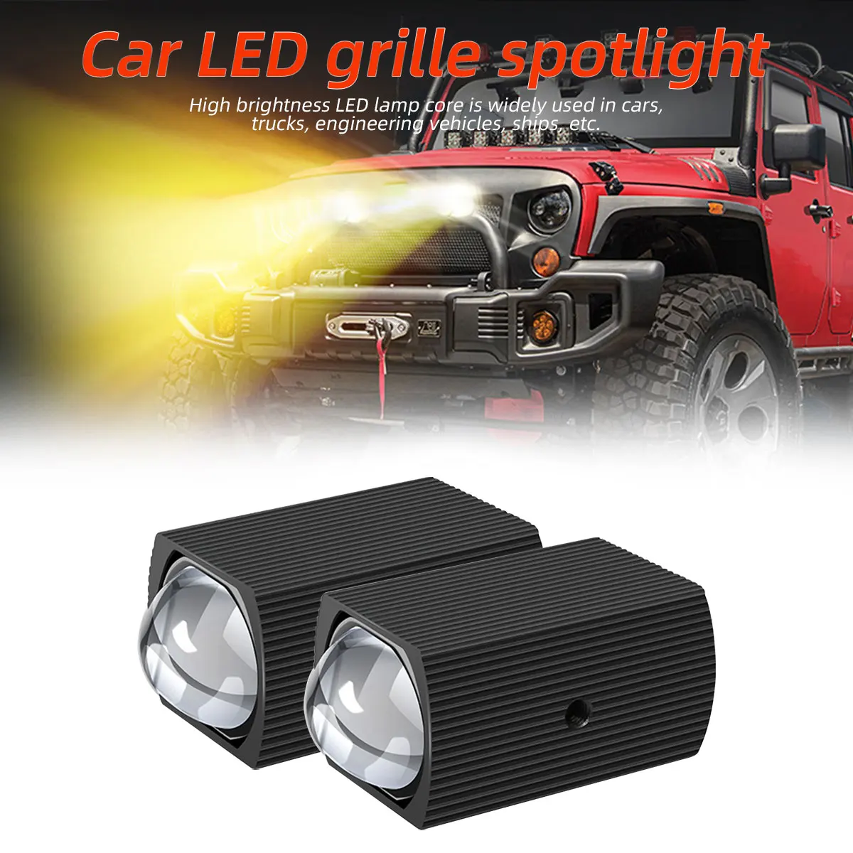 2Pcs Dual Color Work light Mini Driving Light Super Bright Auxiliary ...