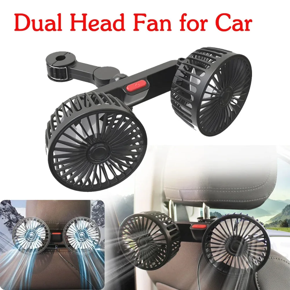 USB-Charge-Dual-Head-Fan-Car-Seat-Back-Cooling-Fan-Summer-360-Degree ...