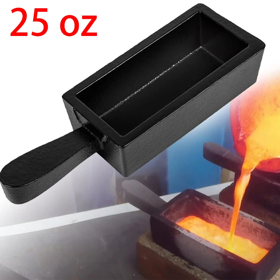 TM 25 oz Troy Ounce Gold Bar Loaf Cast Iron Ingot Mold Perfect for ...