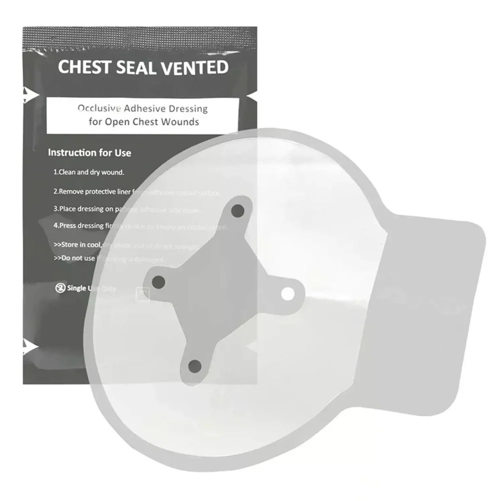 Tactical First Aid Chest Seal Vented 4 Holes Trauma Care for Combat ...