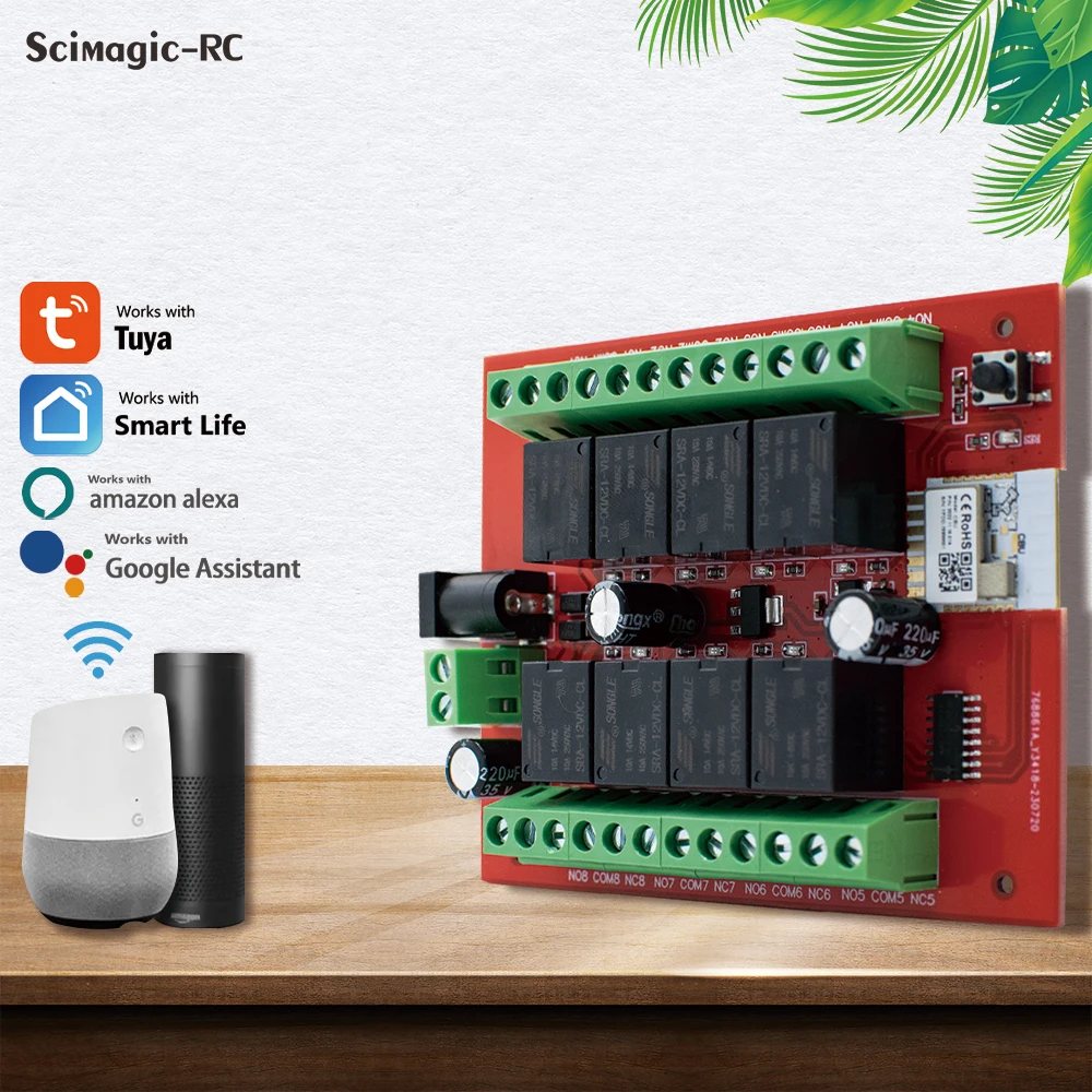 8 channels WiFi Switch Smart Switch Tuya Smart Life APP 12V 24V 8CH ...