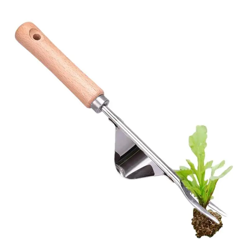 Steel-Root-Extractor-Wooden-Hand-Weeder-Removal-Machine-Weed-Puller ...