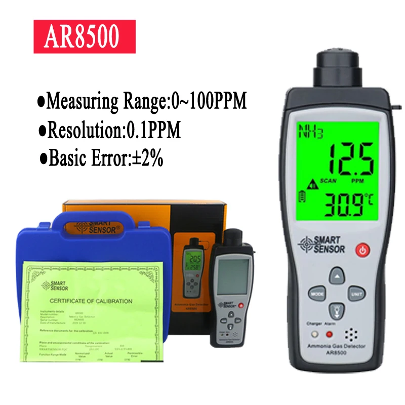 SMART-SENSOR-AR8500-Handheld-Ammonia-Gas-NH3-Detector-Meter-Tester ...
