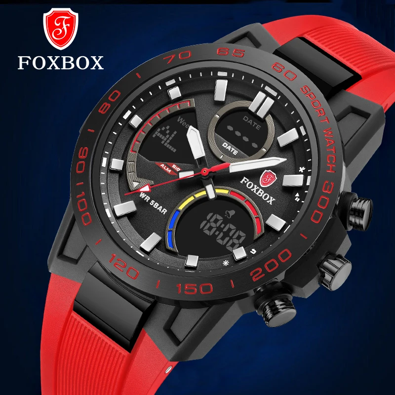 FOXBOX-reloj-deportivo-de-lujo-para-hombre-cron-metro-de-doble-pantalla ...