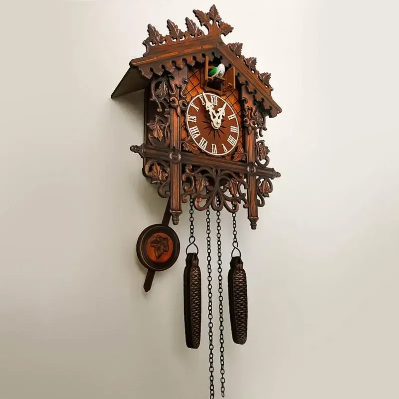 Reloj-de-cuco-reloj-de-pared-de-sal-n-artesan-a-Vintage-de-madera-rbol ...