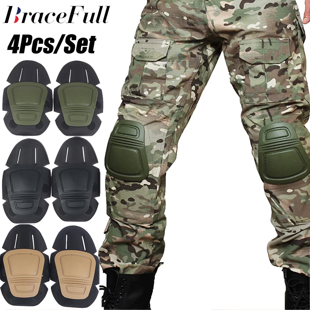 4Pcs/Set Military Tactical Knee Pad Elbow Pad Set,Knee Elbow Protective ...