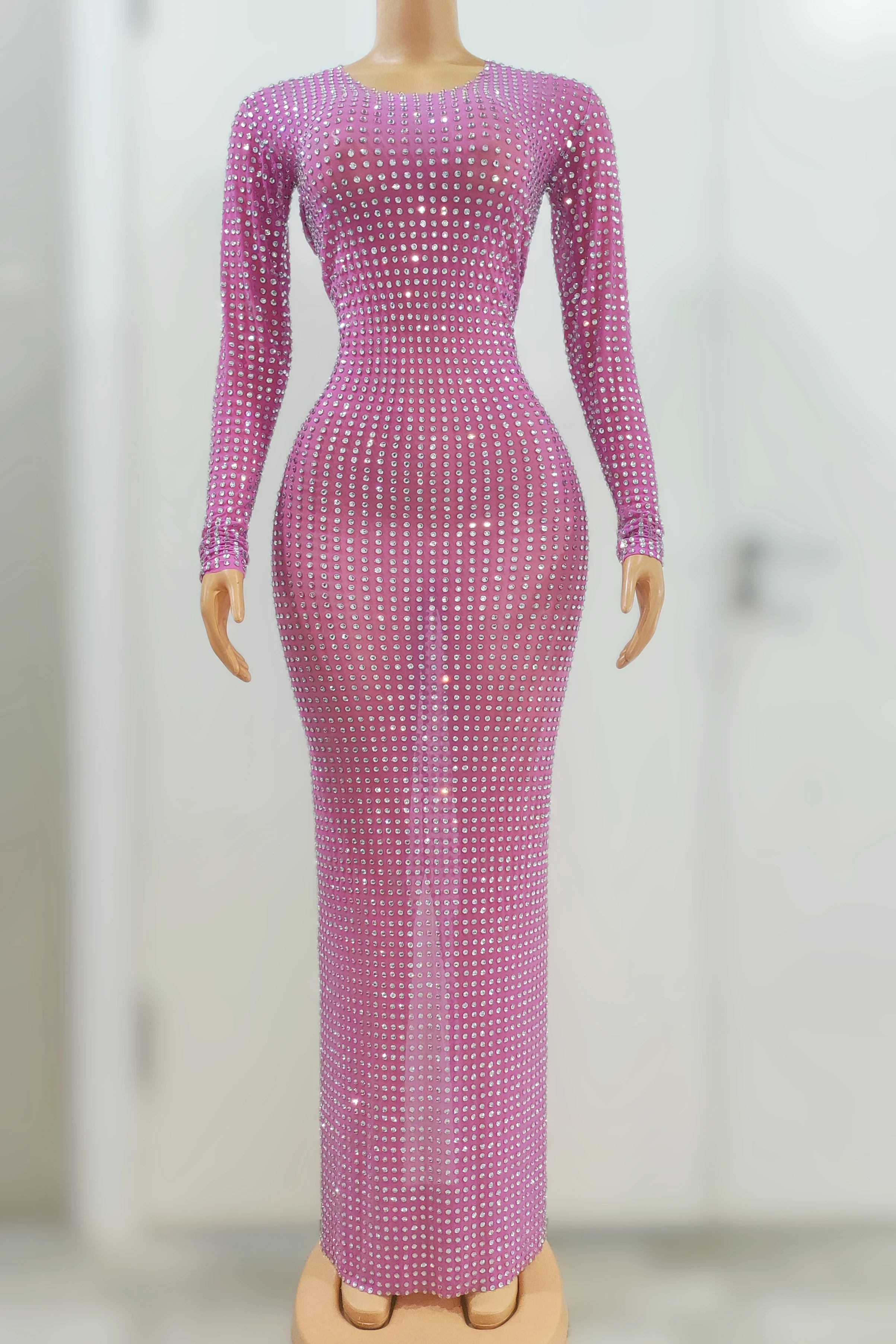 Mesh Bodycon Dress Women Autumn 2022 New Long Sleeve Dress Sexy black ...