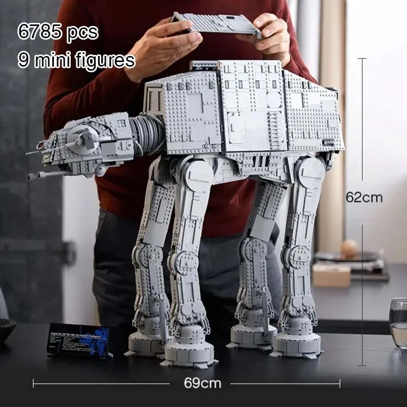 6785 PCS With lights Large AT-AT Compatible 70888 75313 Building Blocks ...