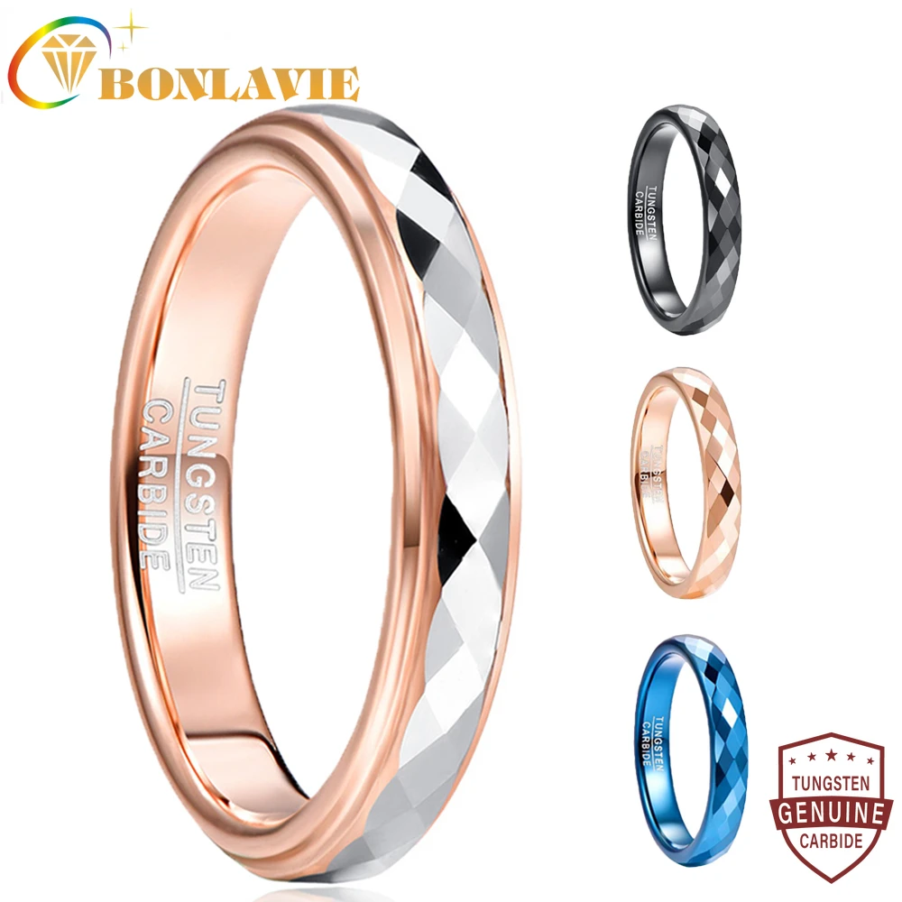BONLAVIE-Anillo-de-carburo-de-tungsteno-de-4mm-superficie-pulida-en ...