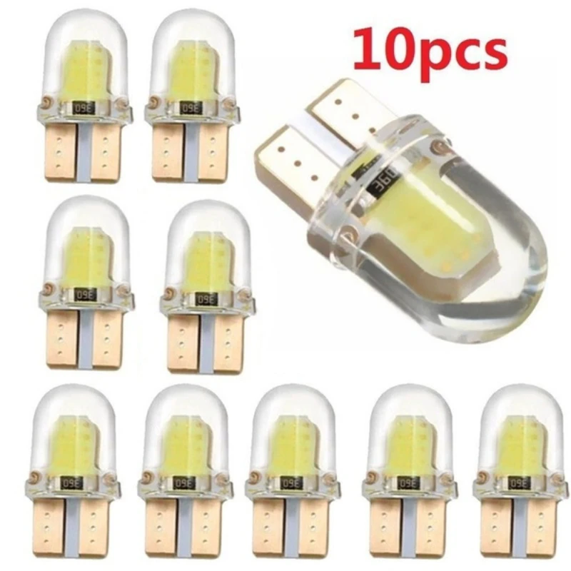 5-10pcs-W5W-LED-T10-Car-Light-COB-Glass-6000K-White-Auto-Automobiles ...