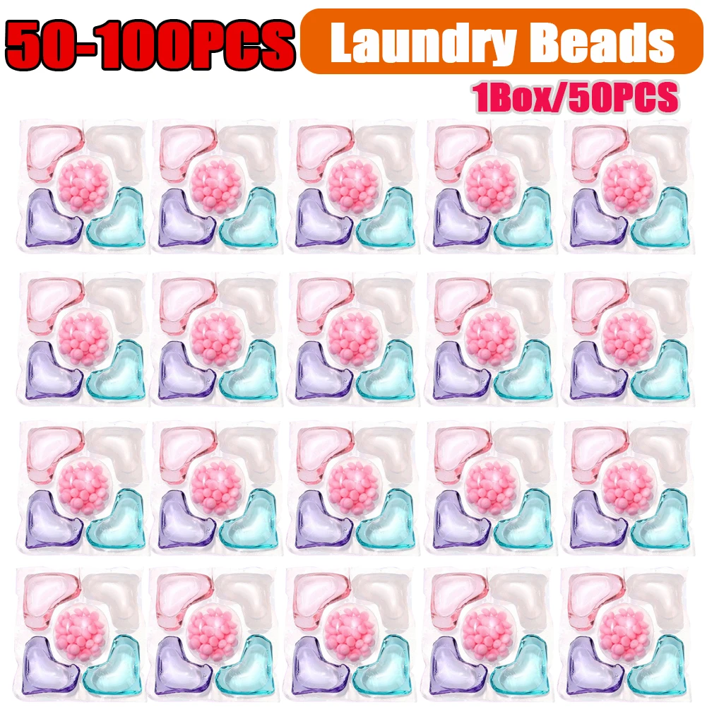 50Pcs Laundry Detergent Soap Box 5 in 1 Multi-purpose Strong Detergent ...