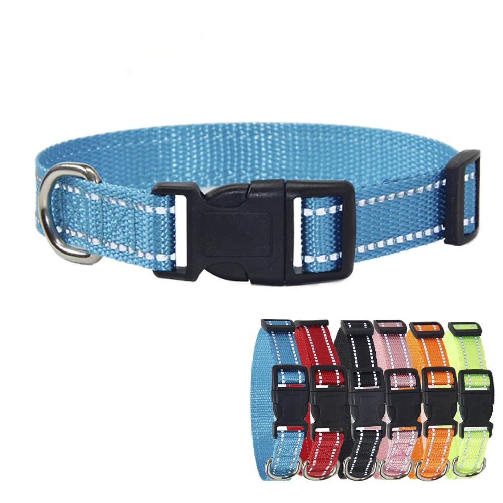 Nylon Dog Collar and Leash Set Pet Collars Leash for Small Medium Large ...