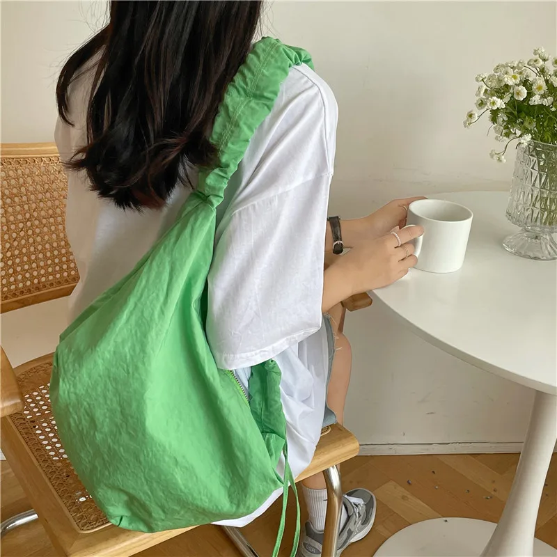 Female-High-Capacity-Shoulder-Bag-Nylon-Large-Dumpling-Bags-Pleated ...