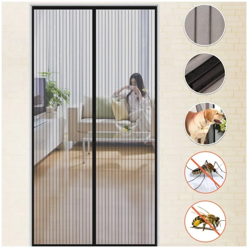 5-Sizes-Magnetic-Door-Curtain-Mesh-Anti-Mosquito-Insect-Dust-Fly-Bug ...