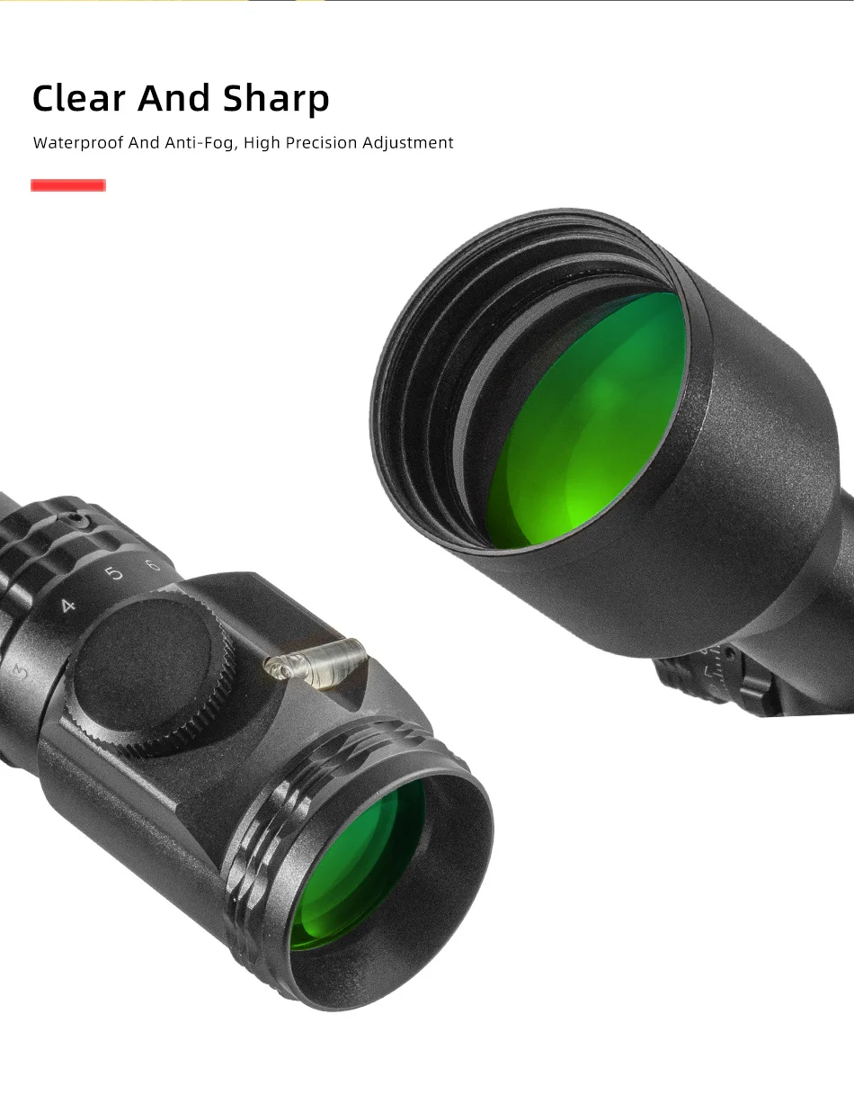 FIRE WOLF 3-9X40 Riflescope Tactical Optical Rifle Scope RGB Button ...