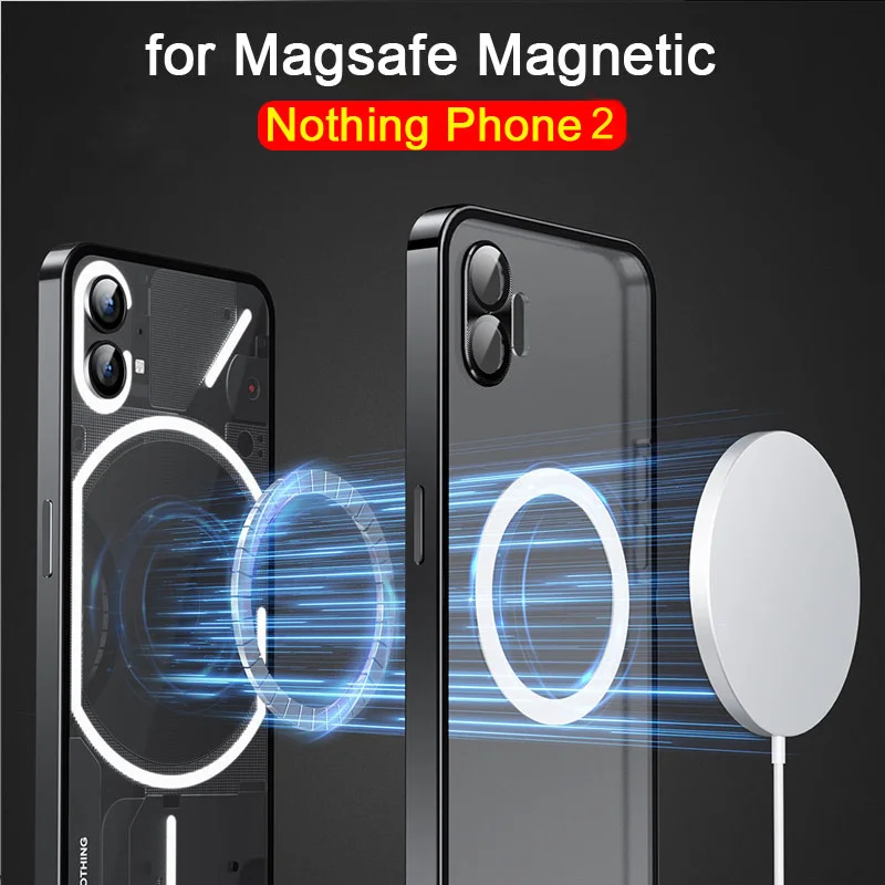 Shockproof Case for Nothing Phone 2 Magsafe Magnetic Metal Frame Phone ...