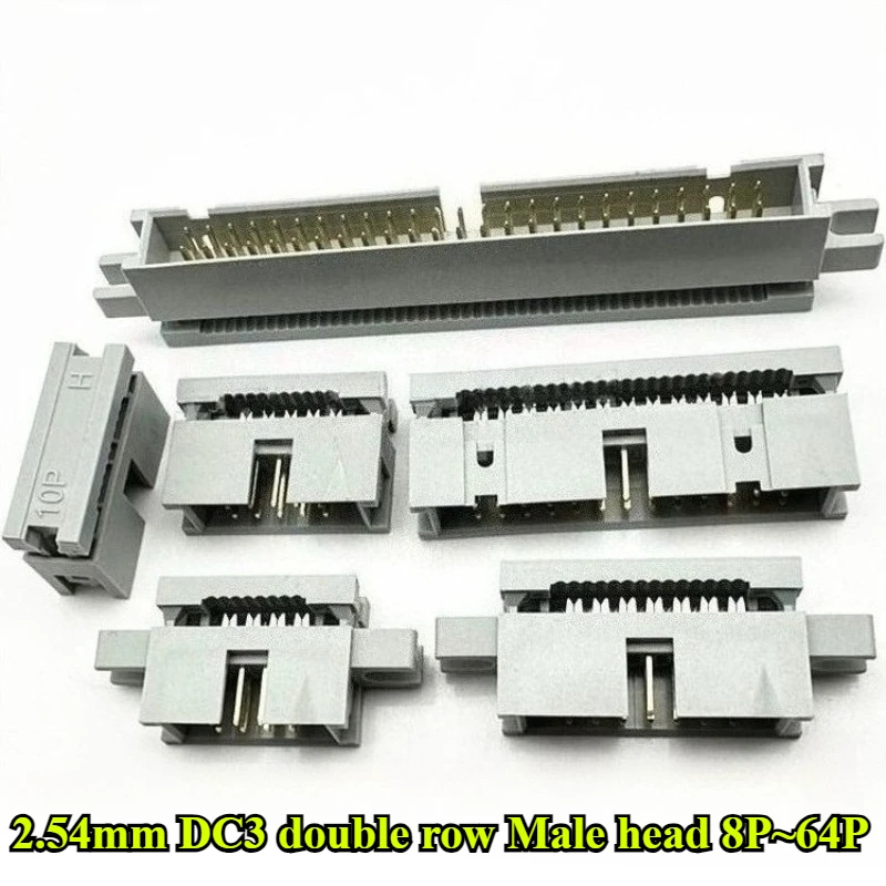 2.54mm IDC Type Box Header Male Headers DC3 8P/10P/14P/16P/20P/26P/30P ...
