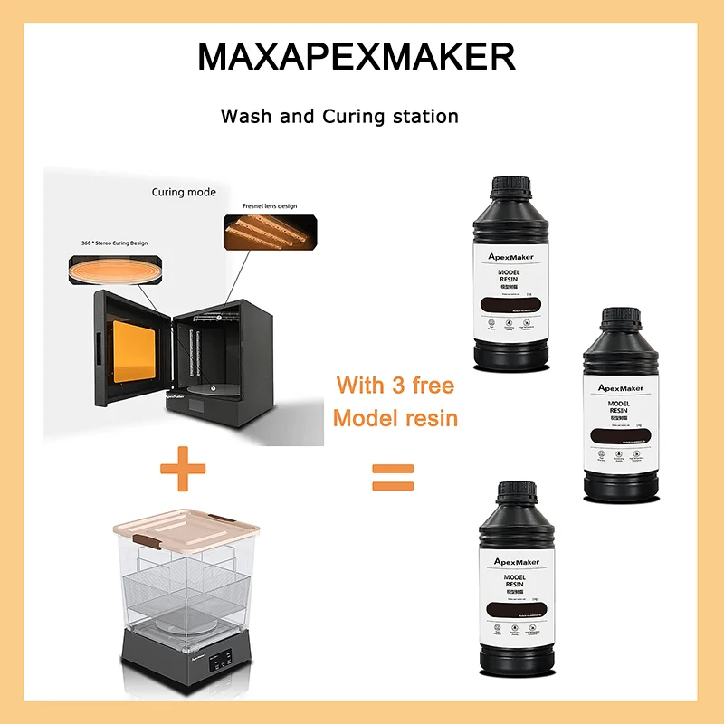 MAXAPEXMAKER Resin Wash Station And Curing Machine with Timer Turnta ...