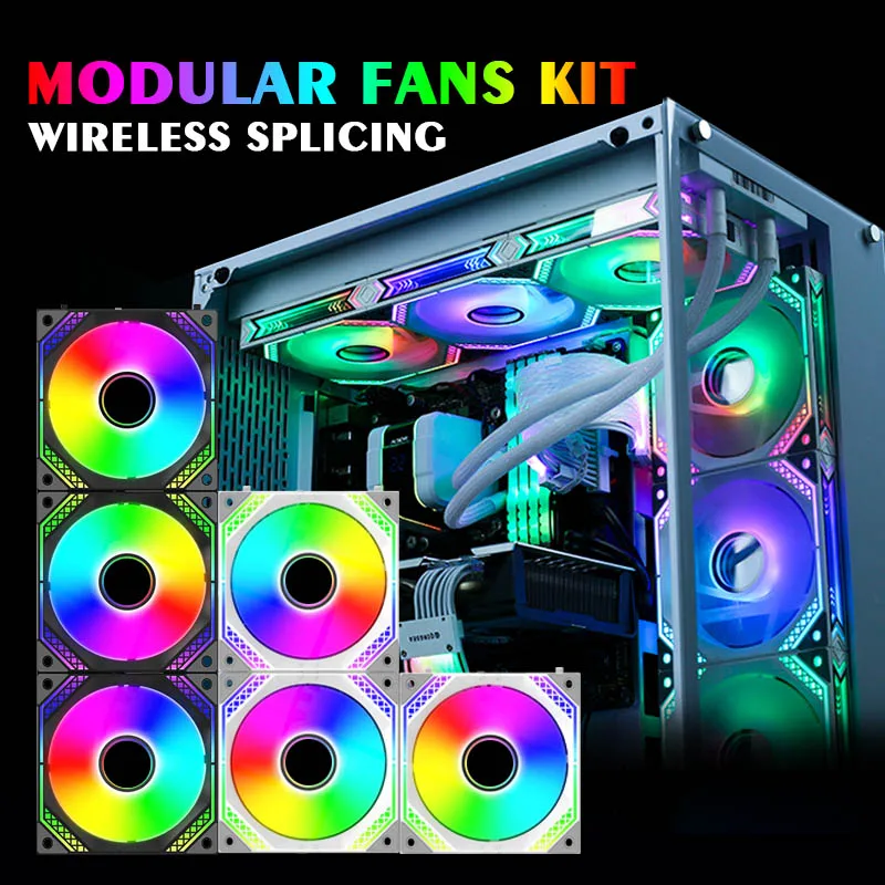 Jumpeak-Modular-120mm-RGB-Fans-Kit-Wireless-Splicing-Infinity-Effect ...