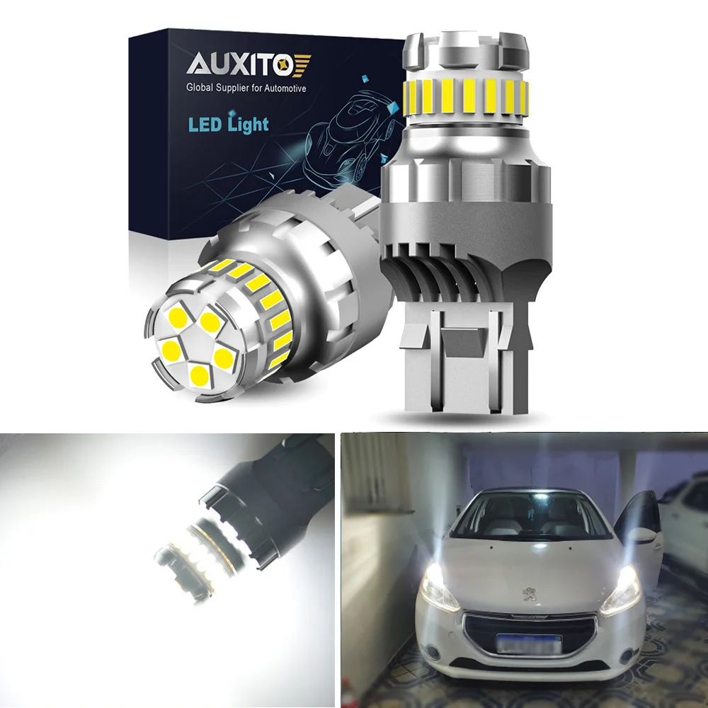 AUXITO 2Pcs T20 LED Canbus 7443 W21/5W LED Bulb 6500K White Parking ...