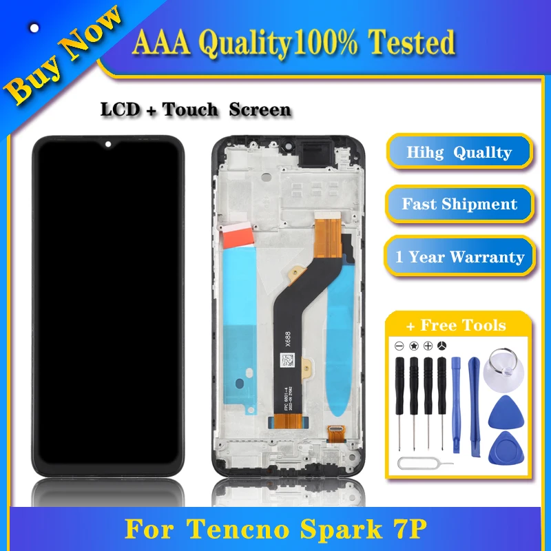 100-Tested-OEM-LCD-Screen-For-Tecno-Spark-7P-Digitizer-Full-Assembly ...