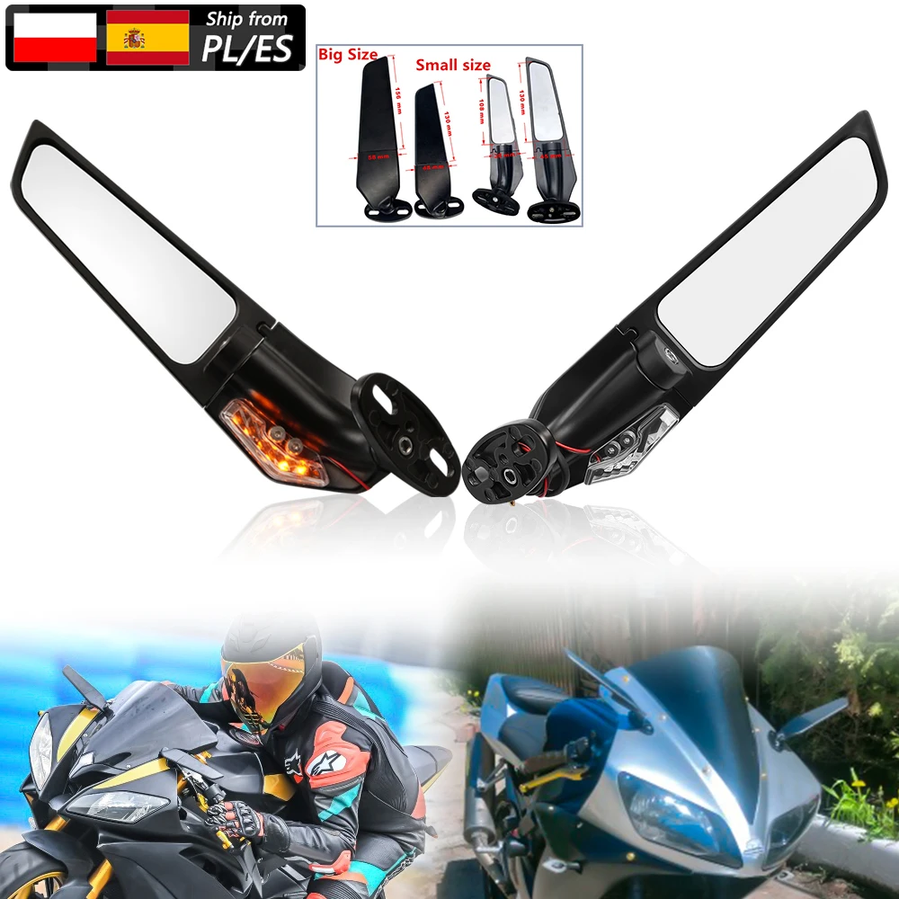 Motorcycle Mirror Modified Wind Wing Adjustable Rotating Rearview ...