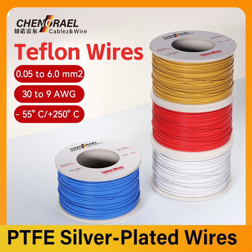 UL1423 PTFE Teflo Silver-Plated Wire 30/27/25/24/23/20/18/15/14/13/11 ...