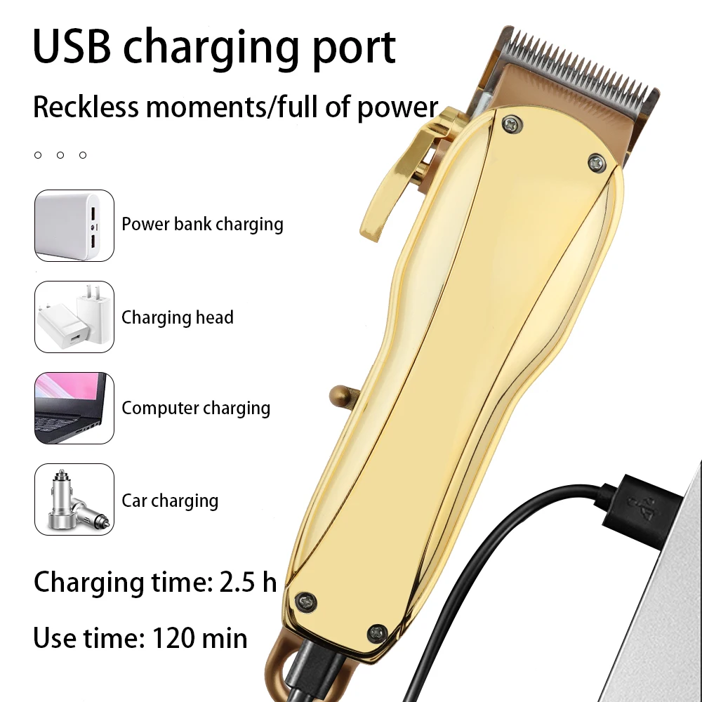 Dorée longue tondeuse à cheveux électrique sans fil 0mm, ensemble ...