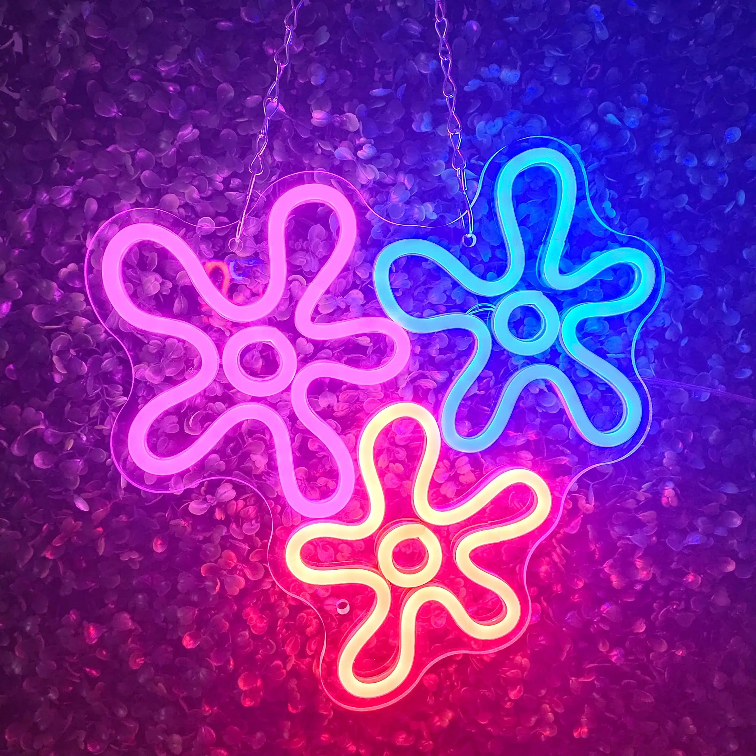 Neon Glowing Flowers