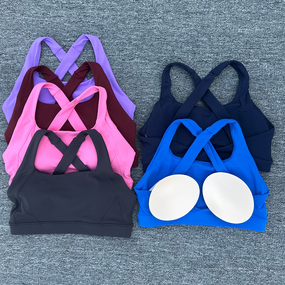 Women Cross Strap Sports Bra Top Women Push Up Sport Bra Yoga Gym Crop ...