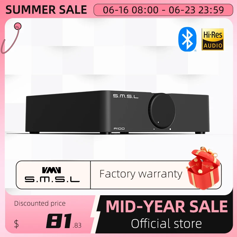 SMSL A100 Stereo Digital Power Amplifier 80w*2 Class D MA12070 ...