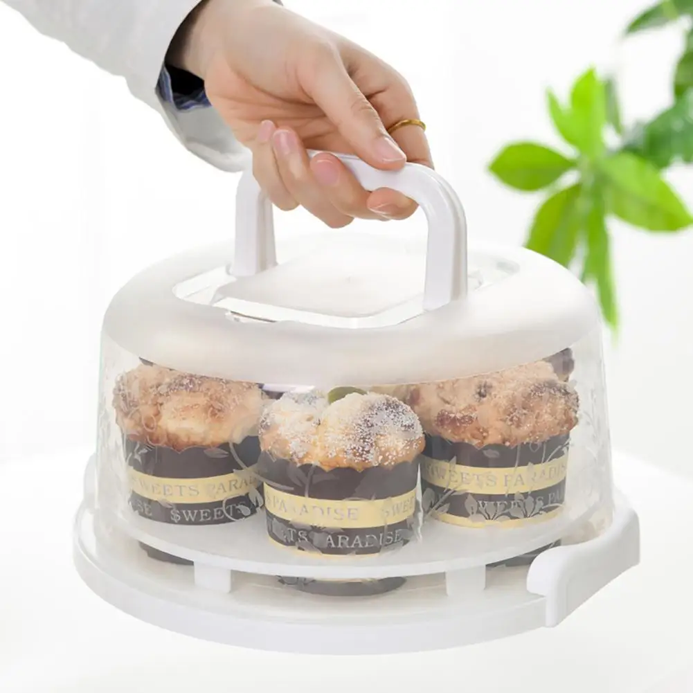 Round-Cake-Carrier-Cake-Holder-Serving-Tray-Portable-Cake-Stand-Cake ...