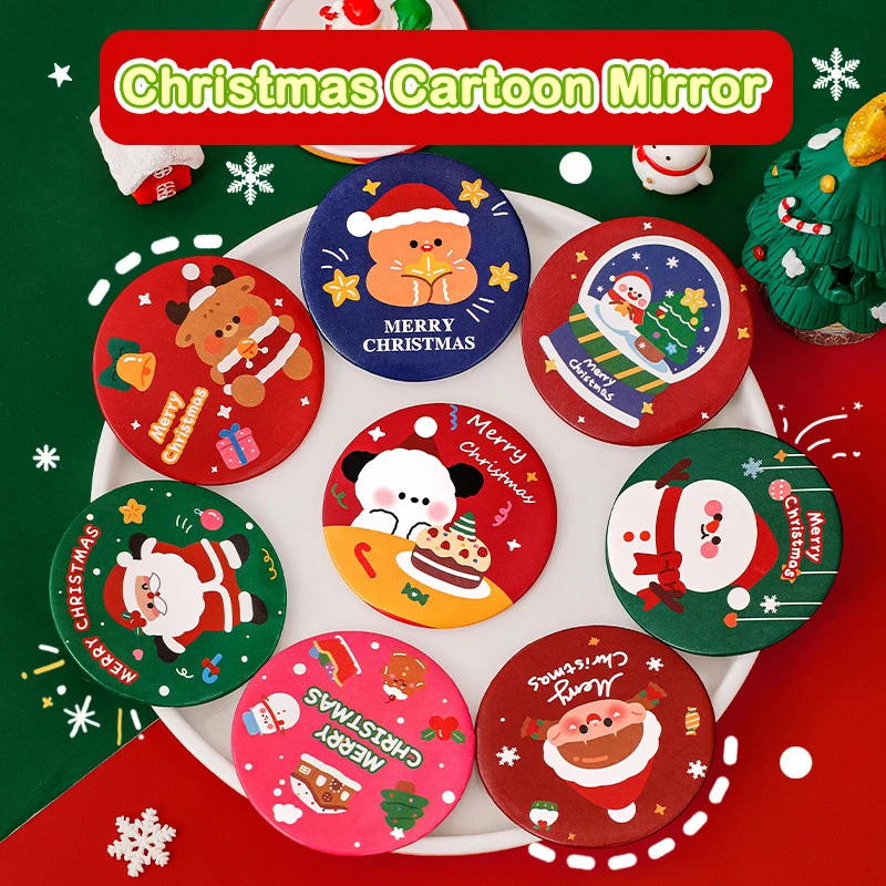 Cartoon-Christmas-Mirror-Student-Dormitory-Portable-Mini-Makeup-Mirror ...