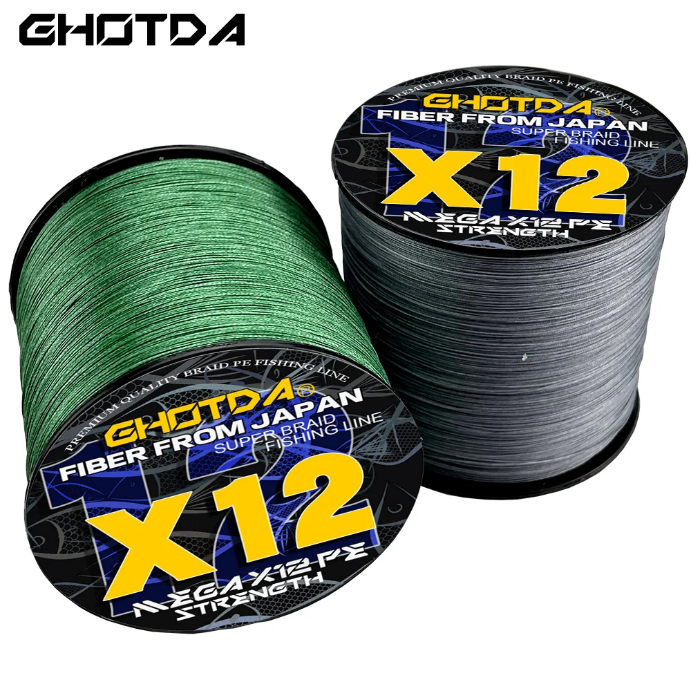 Ghotda PE 12 Strands Weave 300M500M Super Strong Braided Fishing Line ...