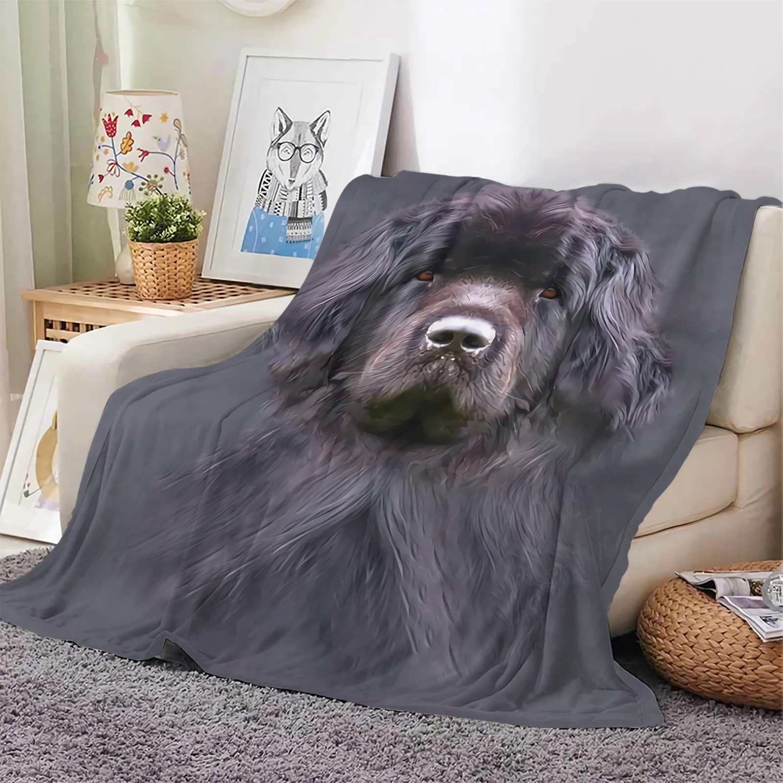 Newfoundland-Flannel-Blankets-Fashion-Animal-Dog-3D-Printed-Throw ...