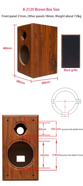 1Pieces 8 Inch Speakers Box Wood Speaker Cabinet Empty Case For ...