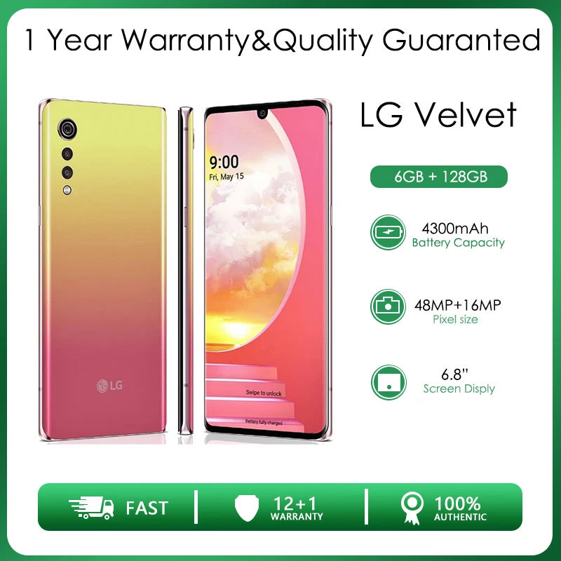 Lg Velvet 5g G900n 6+128gb 6.8inch Single Sim Refurbished-original ...