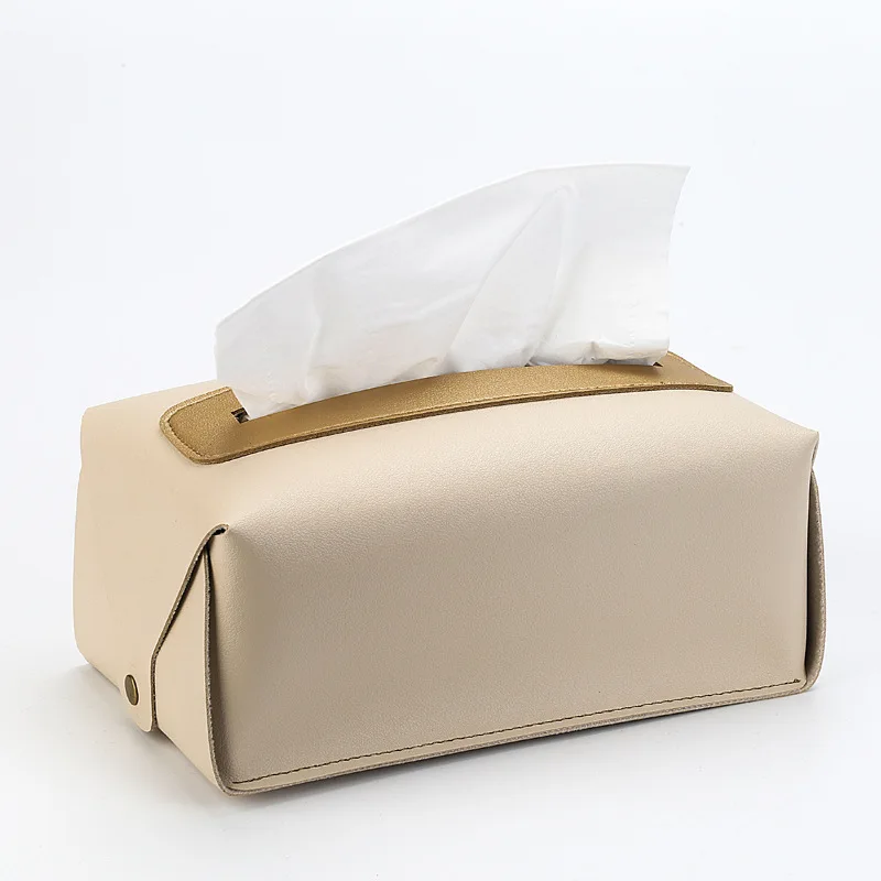Vintage Solid Color PU Tissue Box Storage Tissue Bag Nordic Home ...