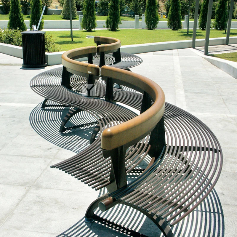 Urban-outdoor-antique-retro-cast-iron-public-benches-shopping-center ...