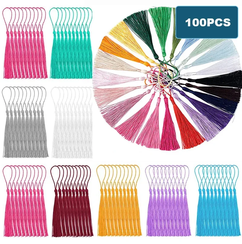 100Pcs-13cm-Polyester-Silk-Tassel-Fringe-Hanging-Spike-Crafts-DIY ...