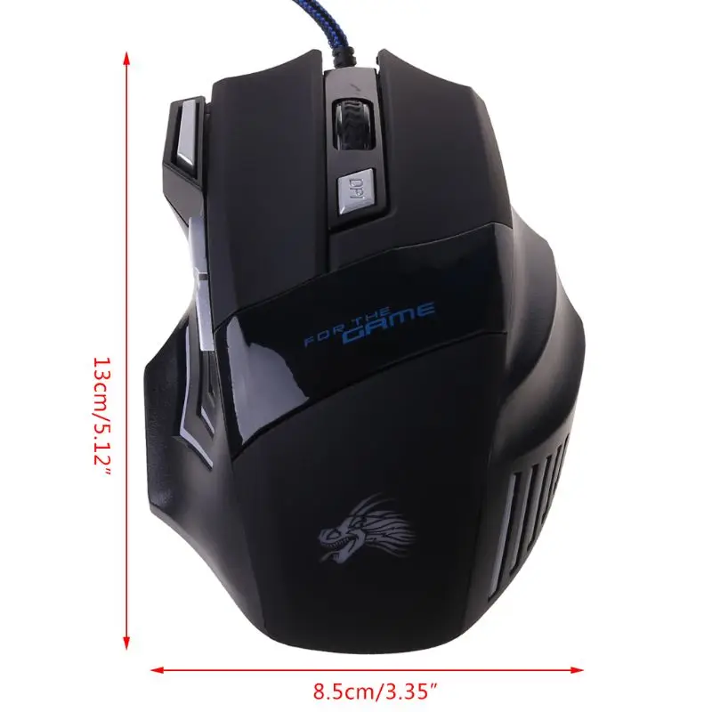 Wired Gaming Mouse 7 Button Usb Wired Led Breathing Fire Button 5500 ...