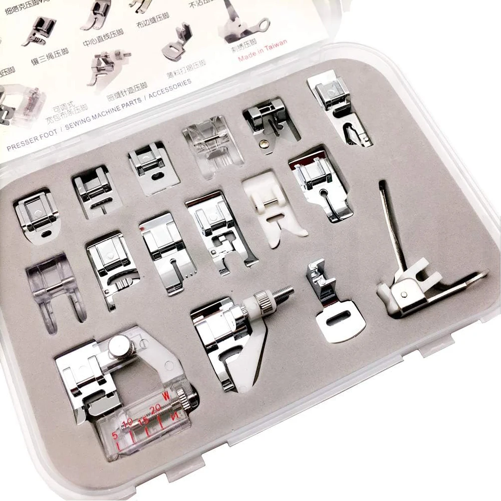 16PCS Professional Sewing Machine Part Presser Foot Set CY-016 Snap-on ...
