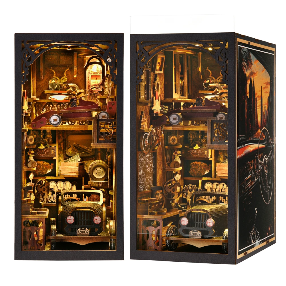 Book-Nook-Kit-Classic-Car-F1-DIY-Wooden-Puzzle-Bookshelf-Insert-Decor ...