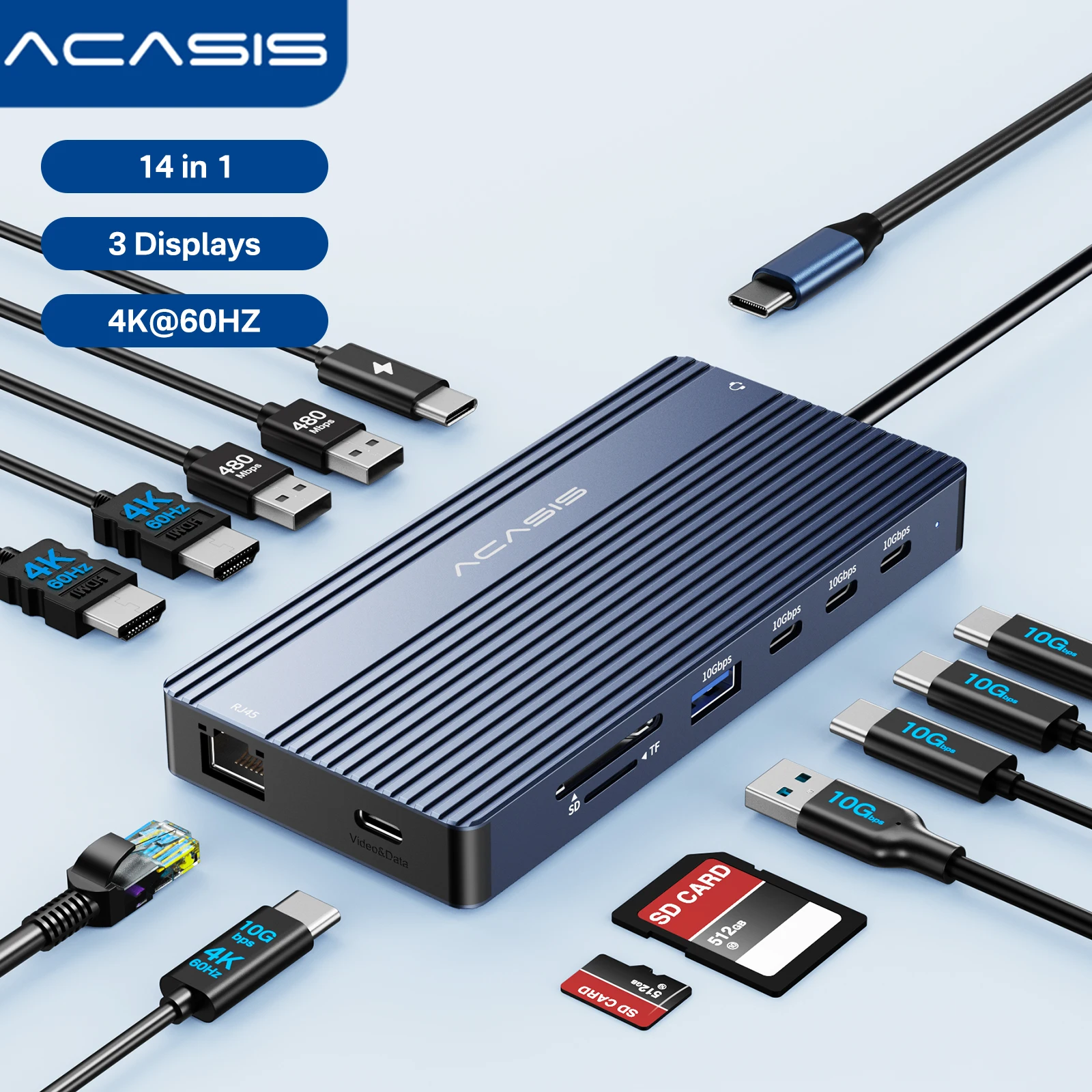 Acasis-14-in-1-USB-C-Docking-Station-Type-C-Hub-10Gbps-4K-60HZ-PD100W ...