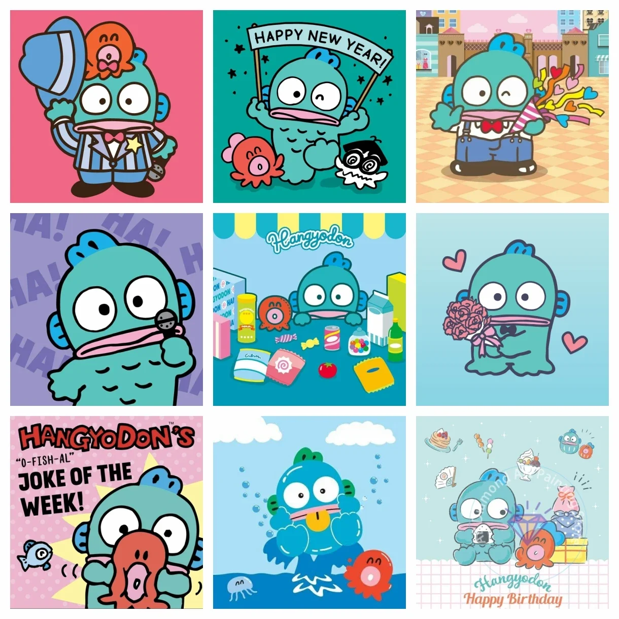 Sanrio New Cute Hangyodon AB Diamond Painting Mosaic Diamond Embroidery ...