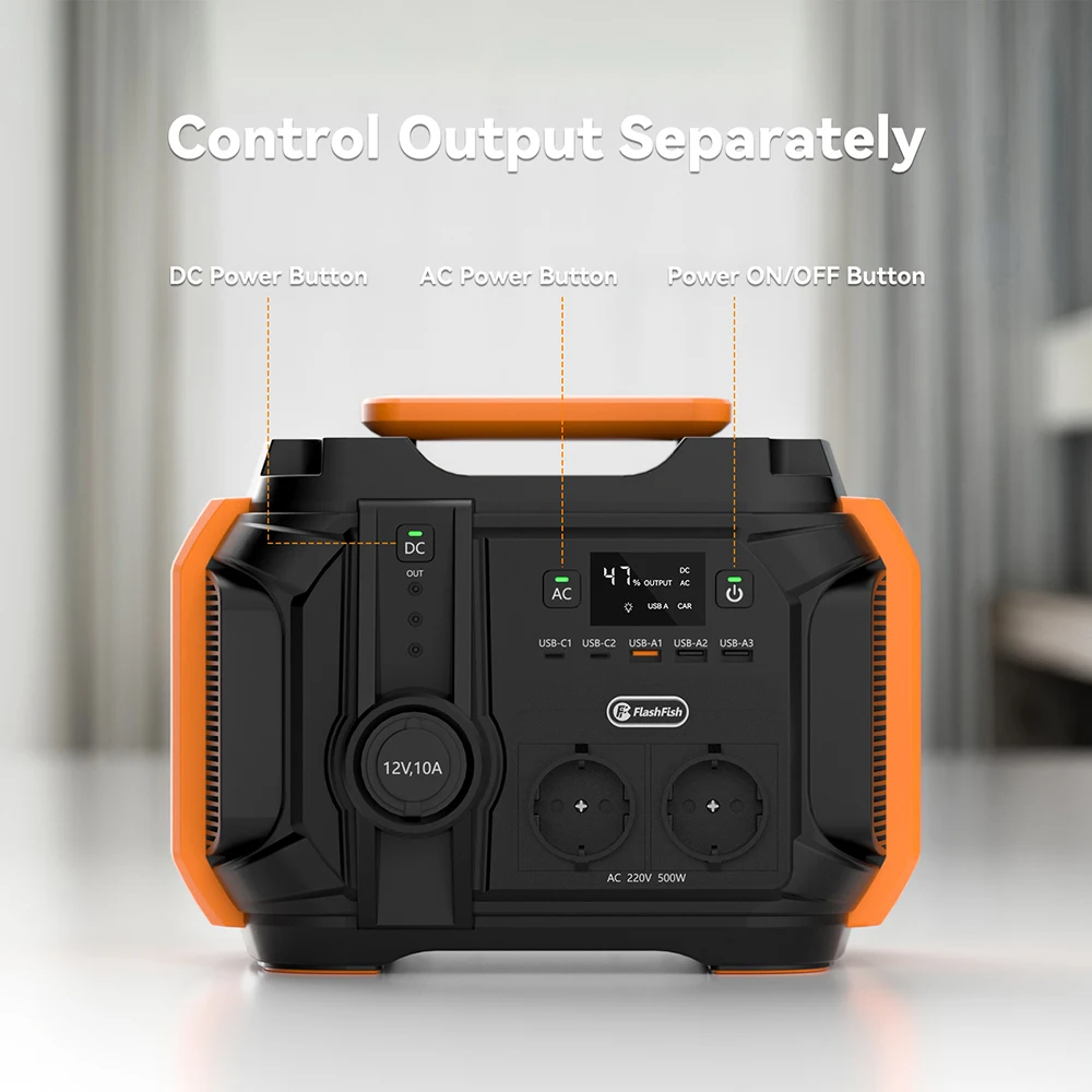 Flashfish Ac 230v 500w(peak 1000w) Portable Power Station Eu Socket ...